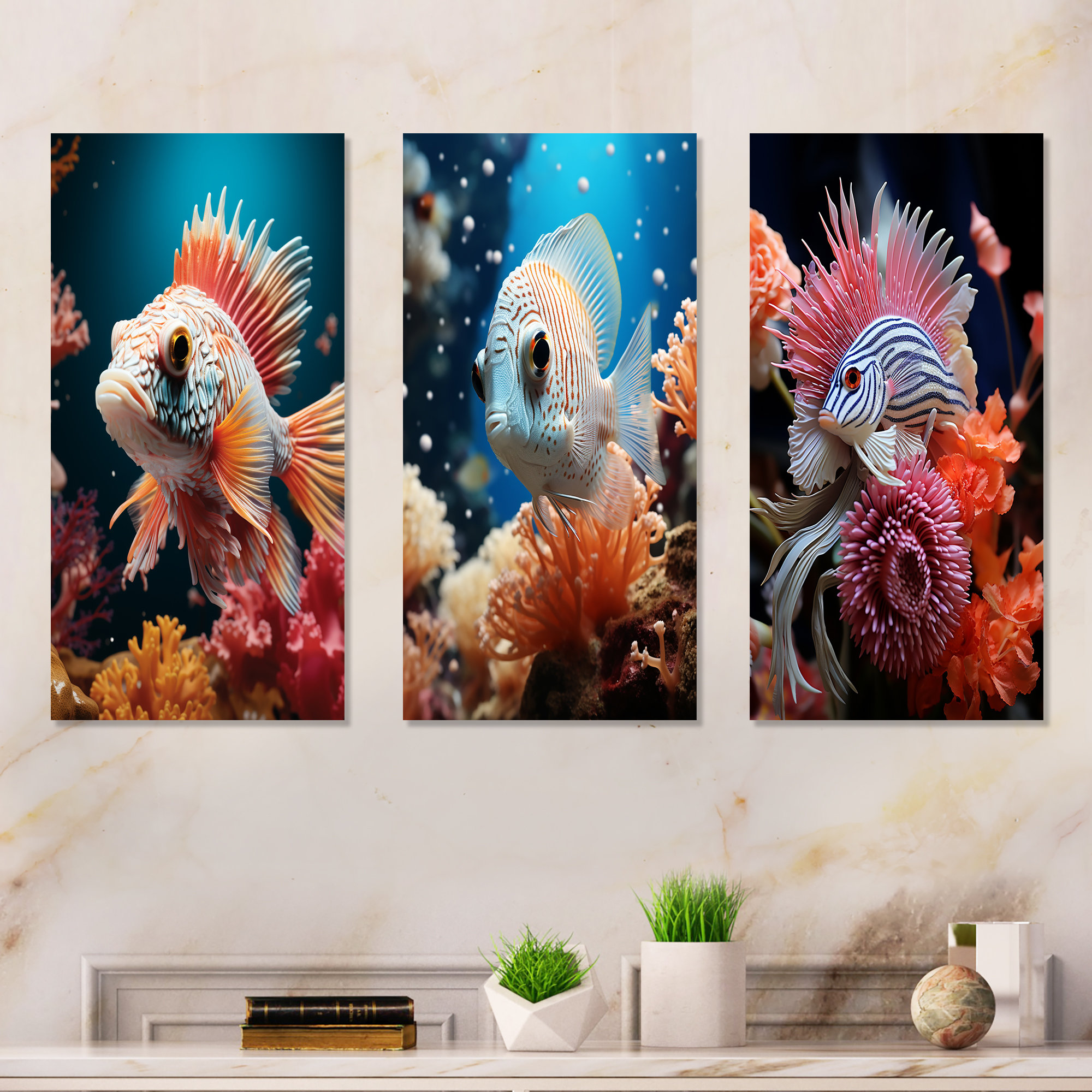 Beachcrest Home™ Orange Butterfly Fish Coral Wonders I - Butterfly Fish ...