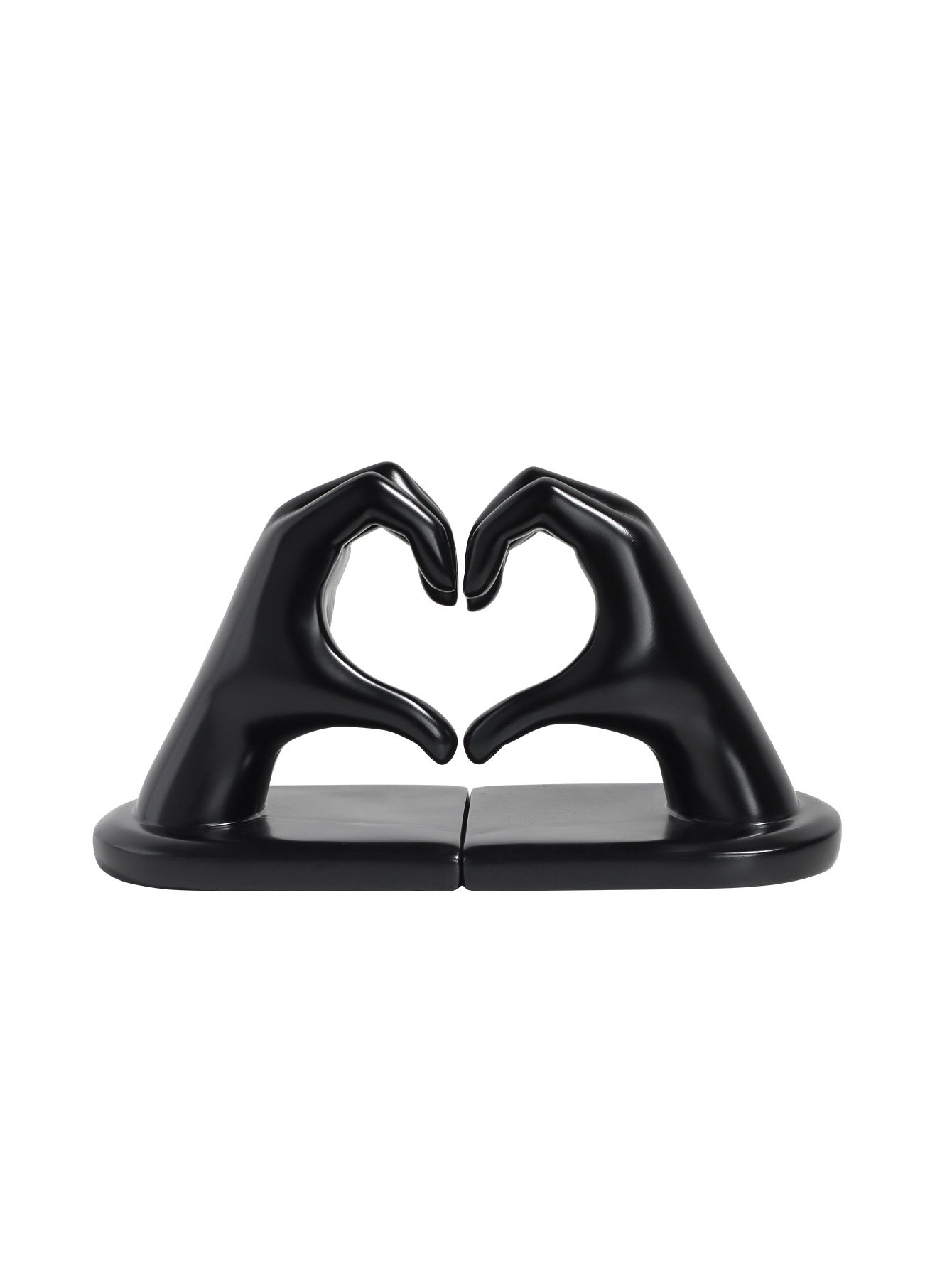 Lark Manor™ A Set Of 2 Black Heart-shaped Hand Gesture Bookends, A Cute ...