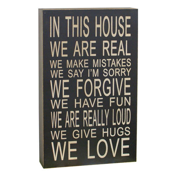 Charlton Home® "In This House We Are Real" Chunky Wisdom Sign Wall ...