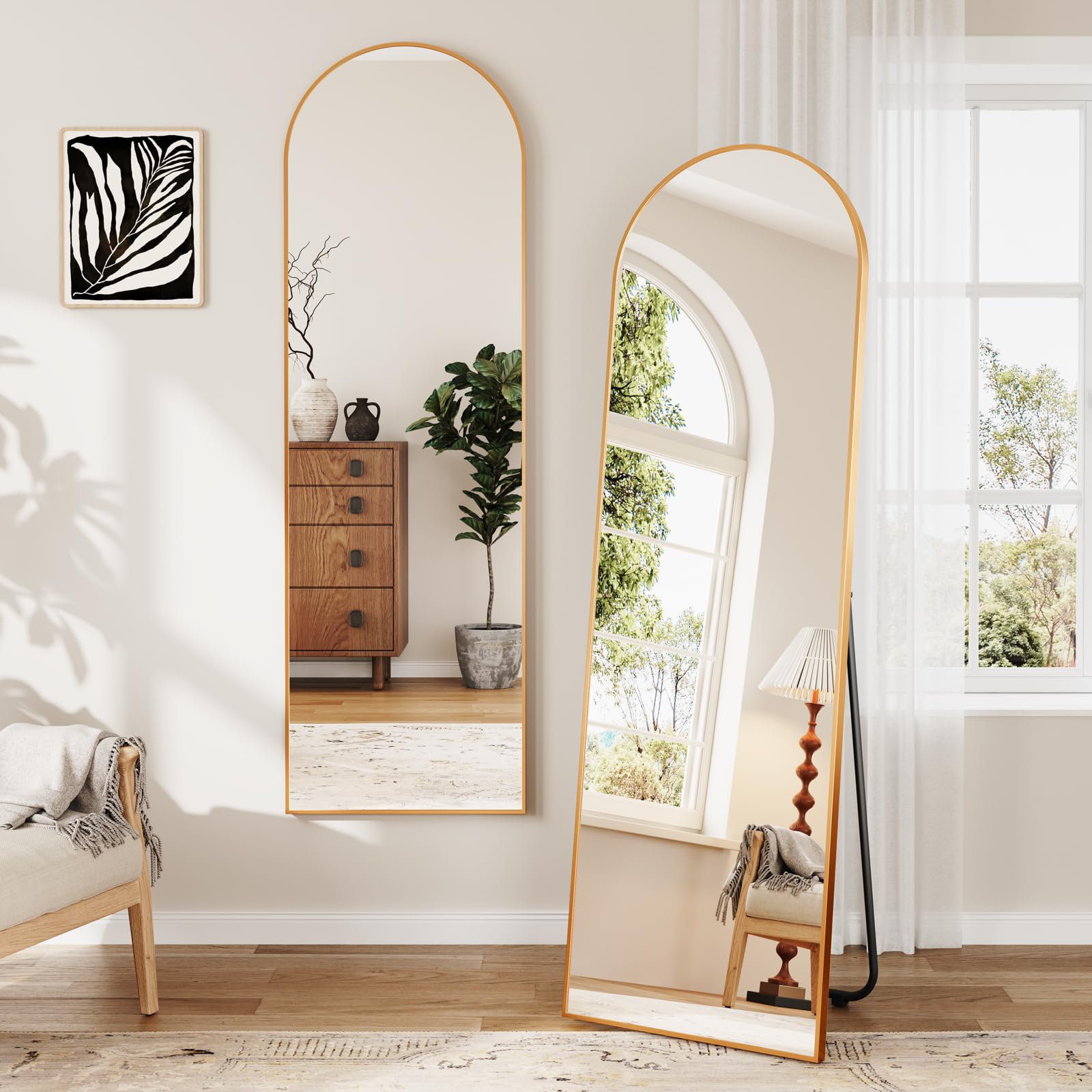 17 Stories Arch Mirror Full Length,Full Body Floor Mirror with Stand ...