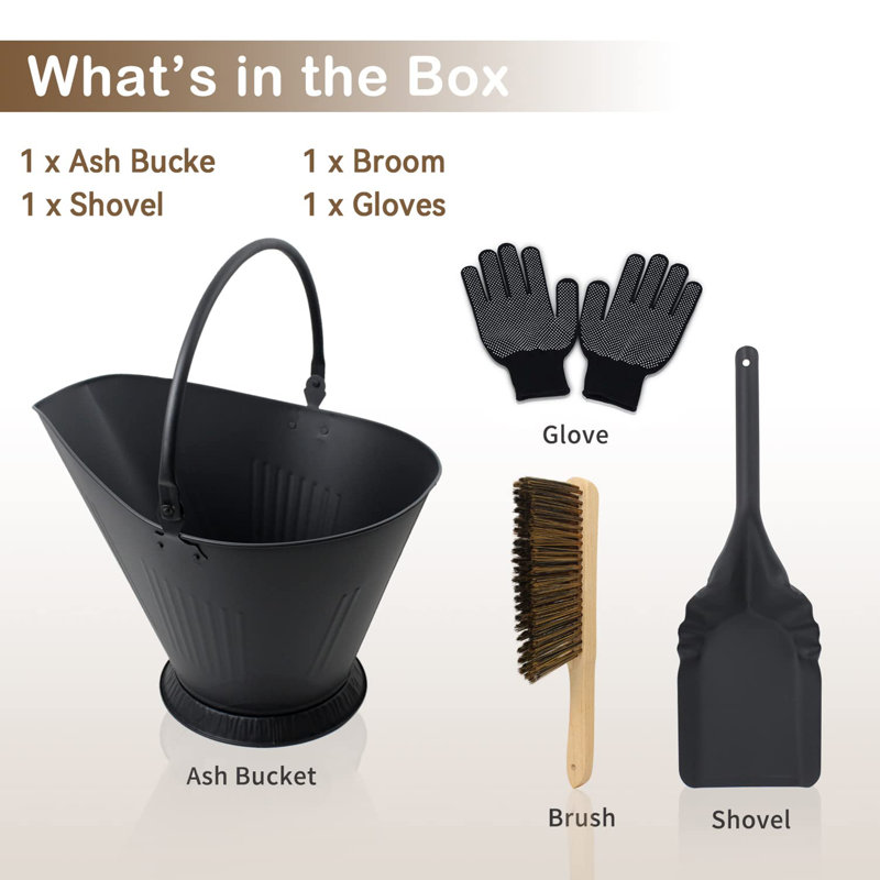 Gracie Oaks 3.2 Gallon Metal Fireplace Ash Bucket | Wayfair