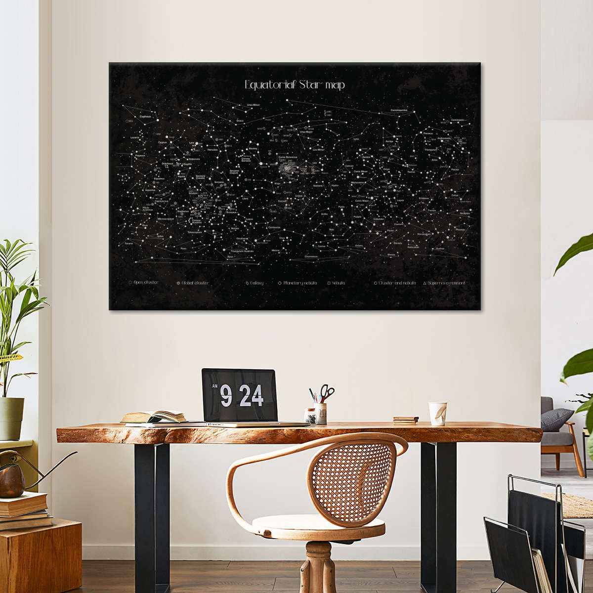 Trinx Equatorial Star Map Chart - Wrapped Canvas Print | Wayfair