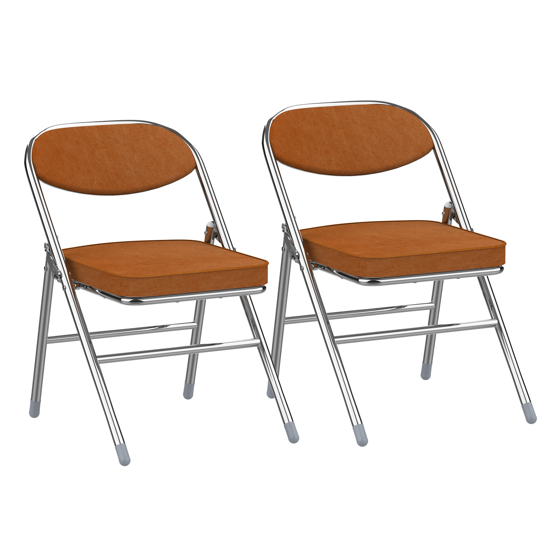 Corrigan Studio® 2 Pack Folding Chairs With PU Padded Seats Steel Frame ...