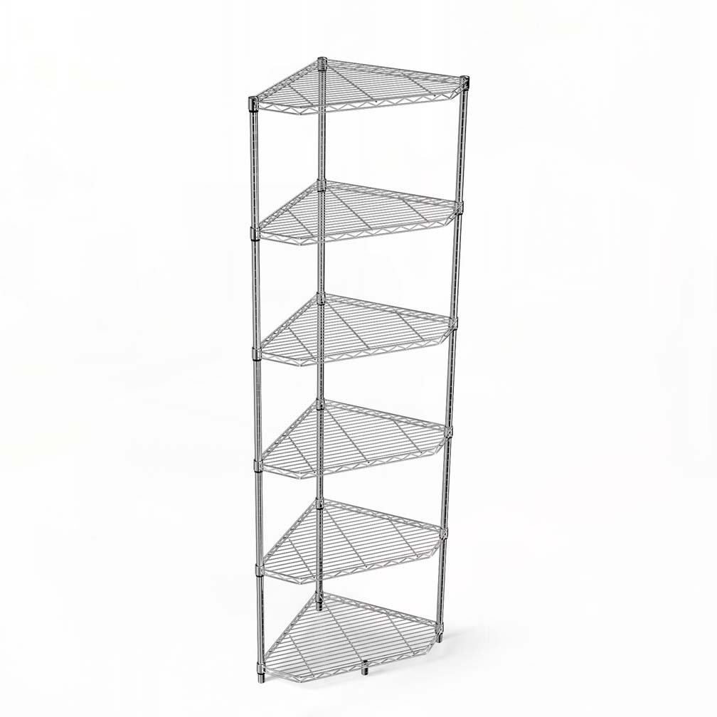 Ivy Bronx 6 Tier Shelf Corner Wire Shelf Rack Pentagonal Shelves ...