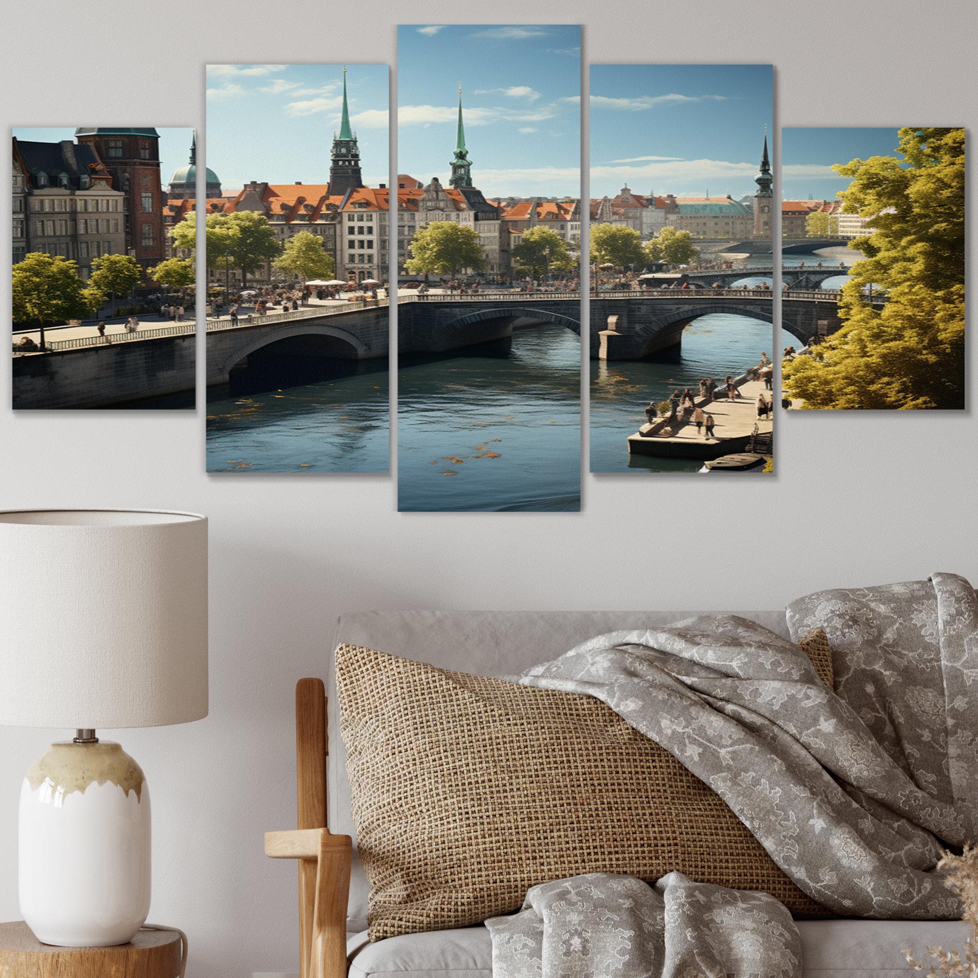 Design Art Copenhagen Denmark Canal City I - Denmark Metal Wall Decor ...