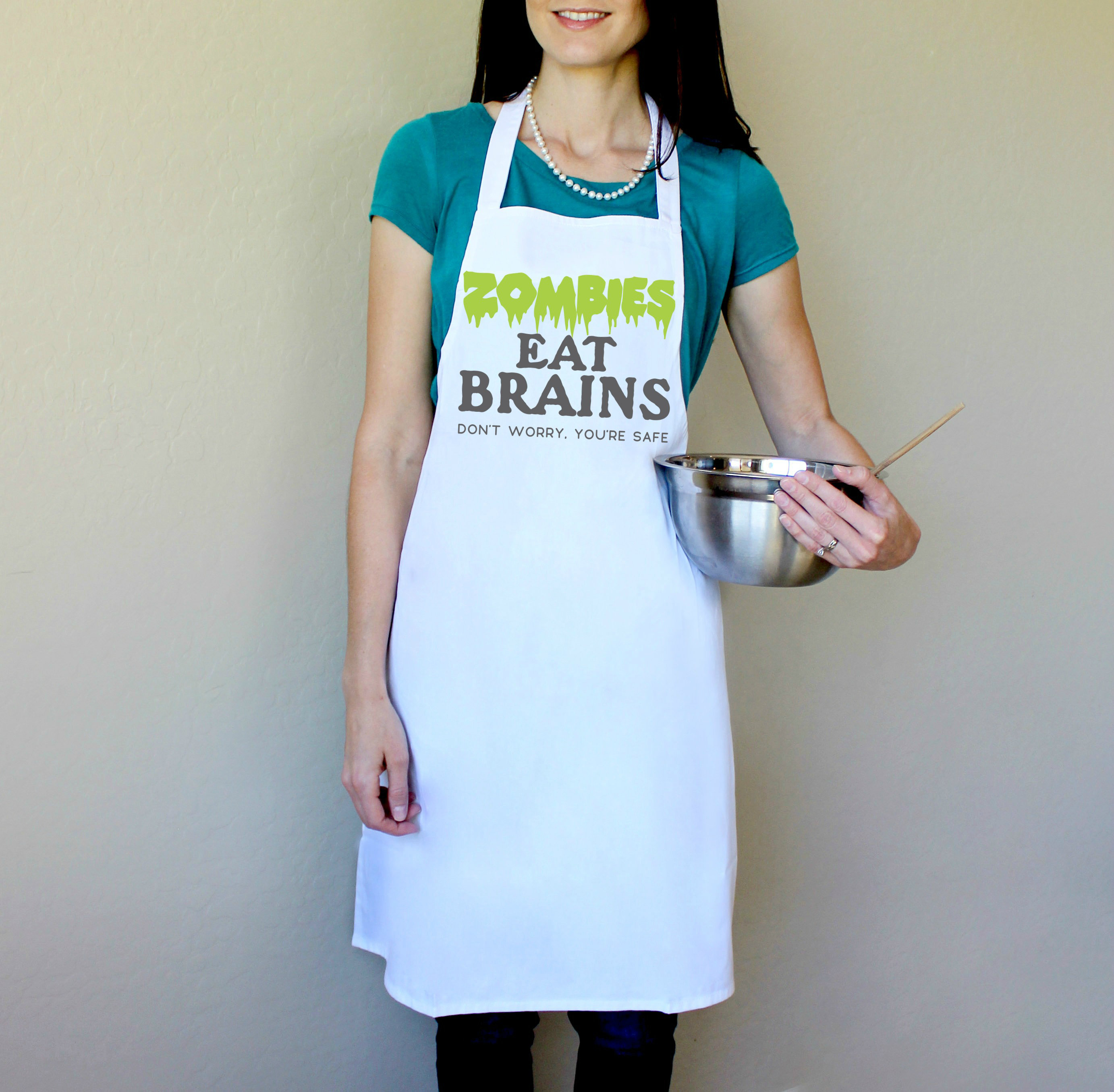 Love You A Latte Shop 100% Cotton Zombies Eat Brains Don't Worry You're ...