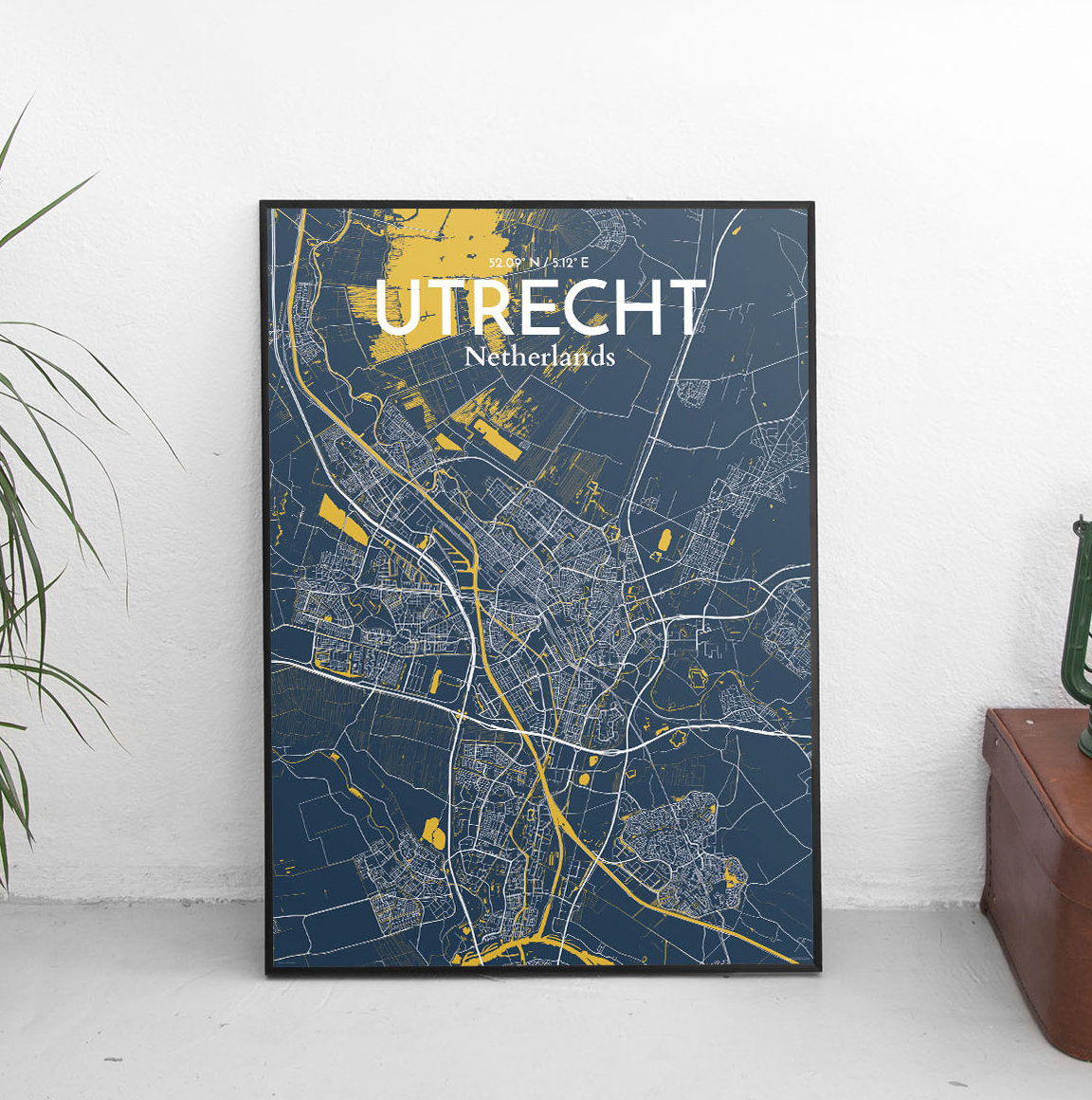 Wrought Studio™ 'Utrecht City Map' Graphic Art Print Poster in Amuse ...
