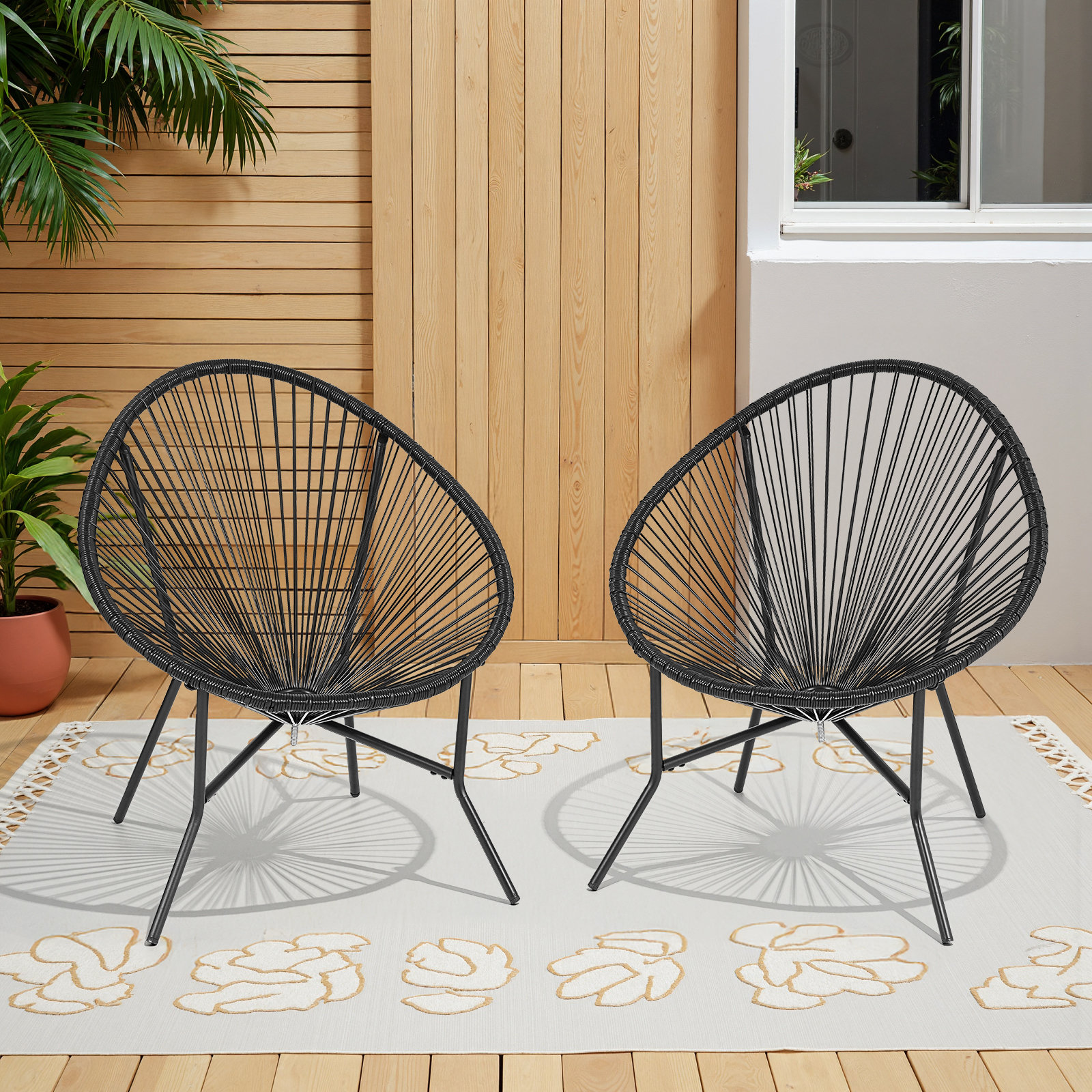 George Oliver Clancy 2-Piece Outdoor Seating Acapulco Chair - Wayfair ...