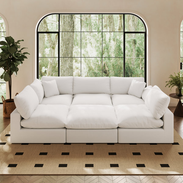 Hokku Designs Oversized Cloud Modular Sectional Sofa, Comfy Down Filled ...