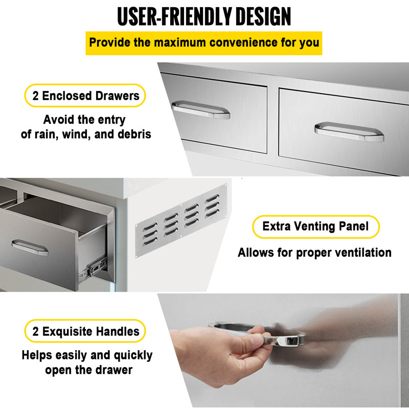 VEVOR Outdoor Kitchen Drawer 30" W Drop-In Drawer & Reviews | Wayfair