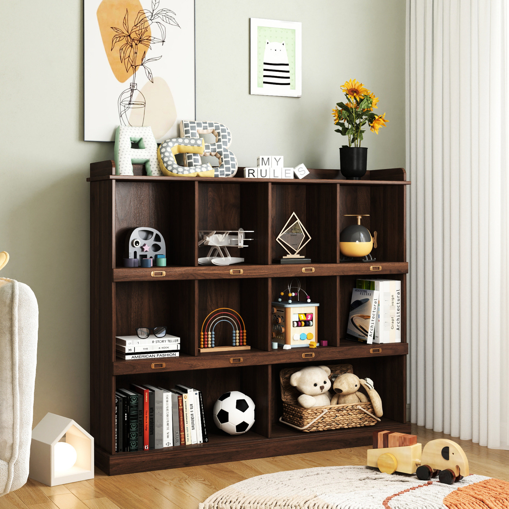 Millwood Pines Walnut 10-shelf Bookcase - Organize Your Space With A ...