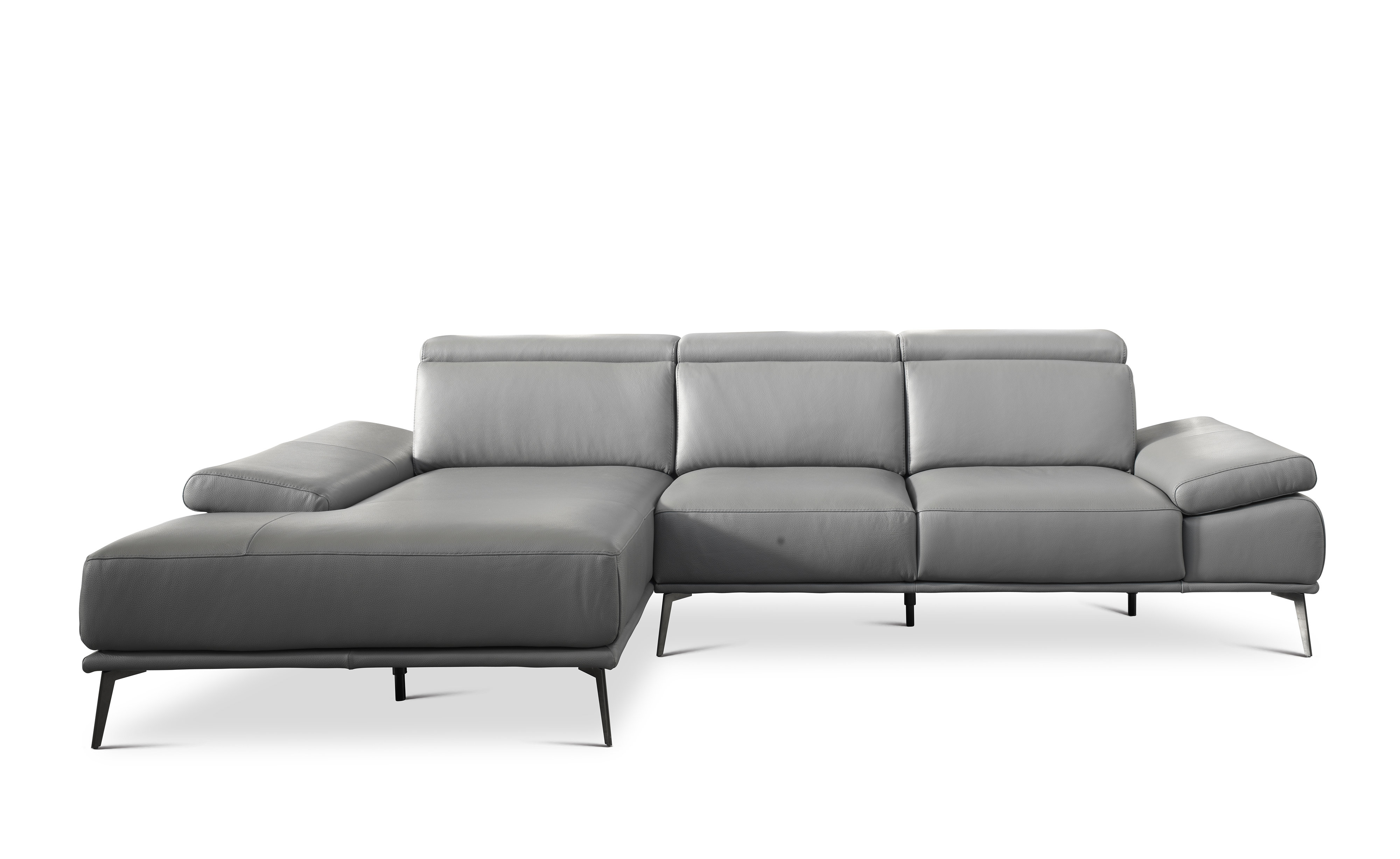 Orren Ellis Amanda Leather Sectional with Adjustable Armrest - Wayfair ...