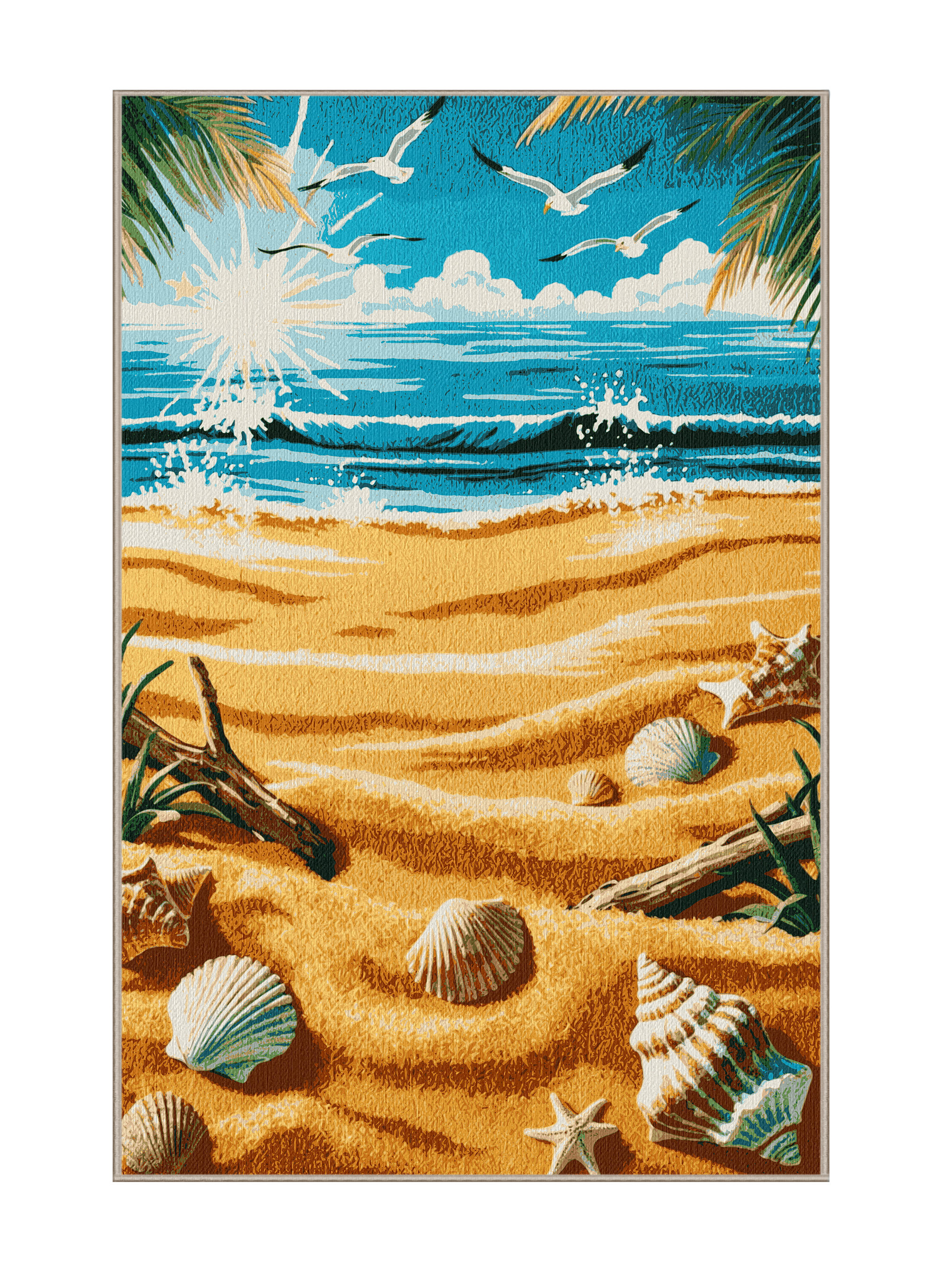 Rosecliff Heights Washable Sunny Beach Coastal Area Rug | Wayfair