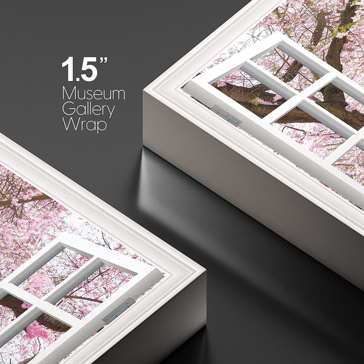 IDEA4WALL Window Scenery Pink Cherry/Sakura Blossom in Spring - Wrapped ...