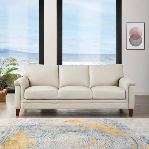 Beige Leather Sofas You'll Love | Wayfair