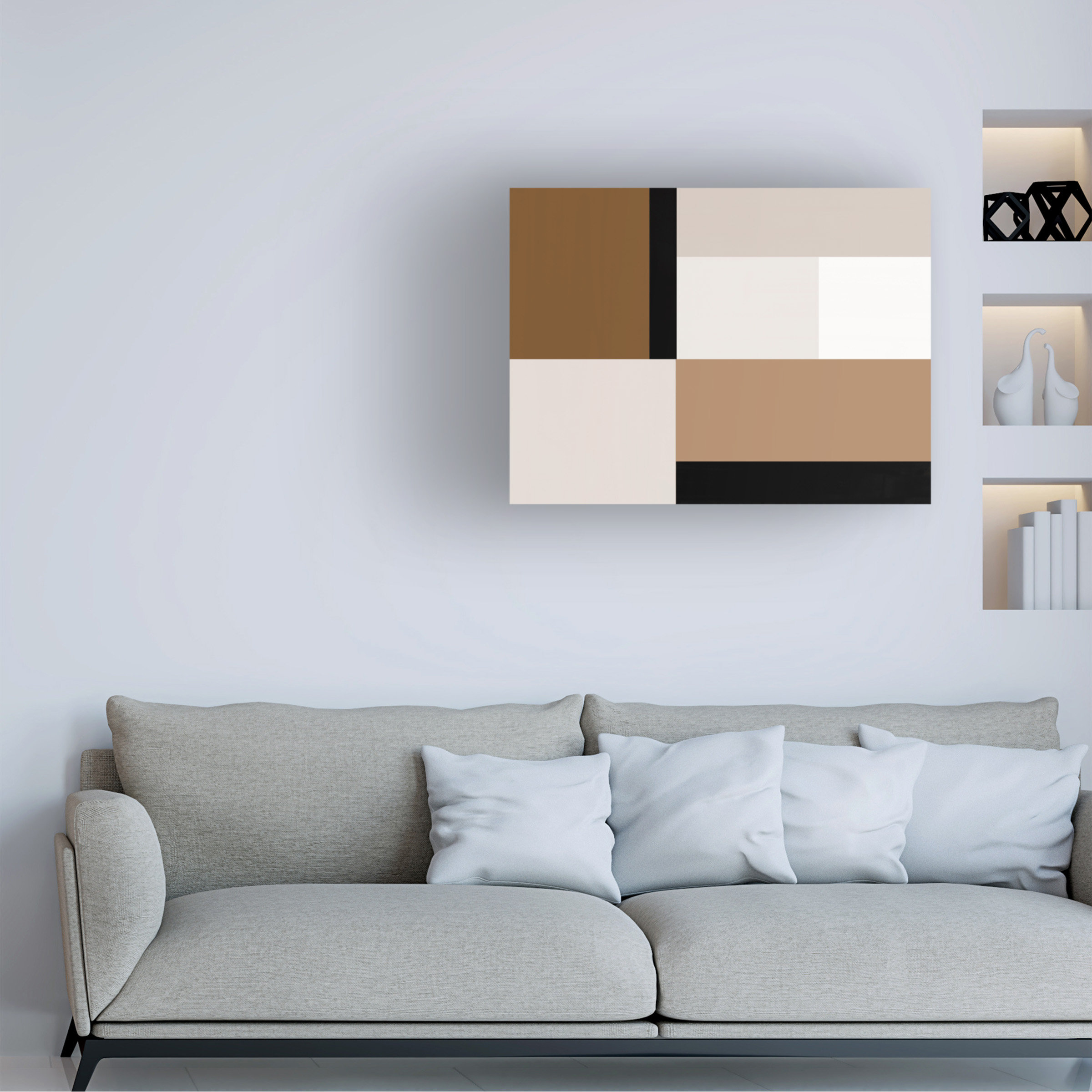 Wrought Studio™ " Neutral Centerpoint I " on Canvas | Wayfair