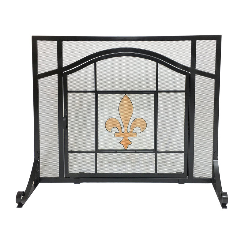 Fleur De Lis Living Siegfried 1 Panel Steel Fireplace Screen | Wayfair