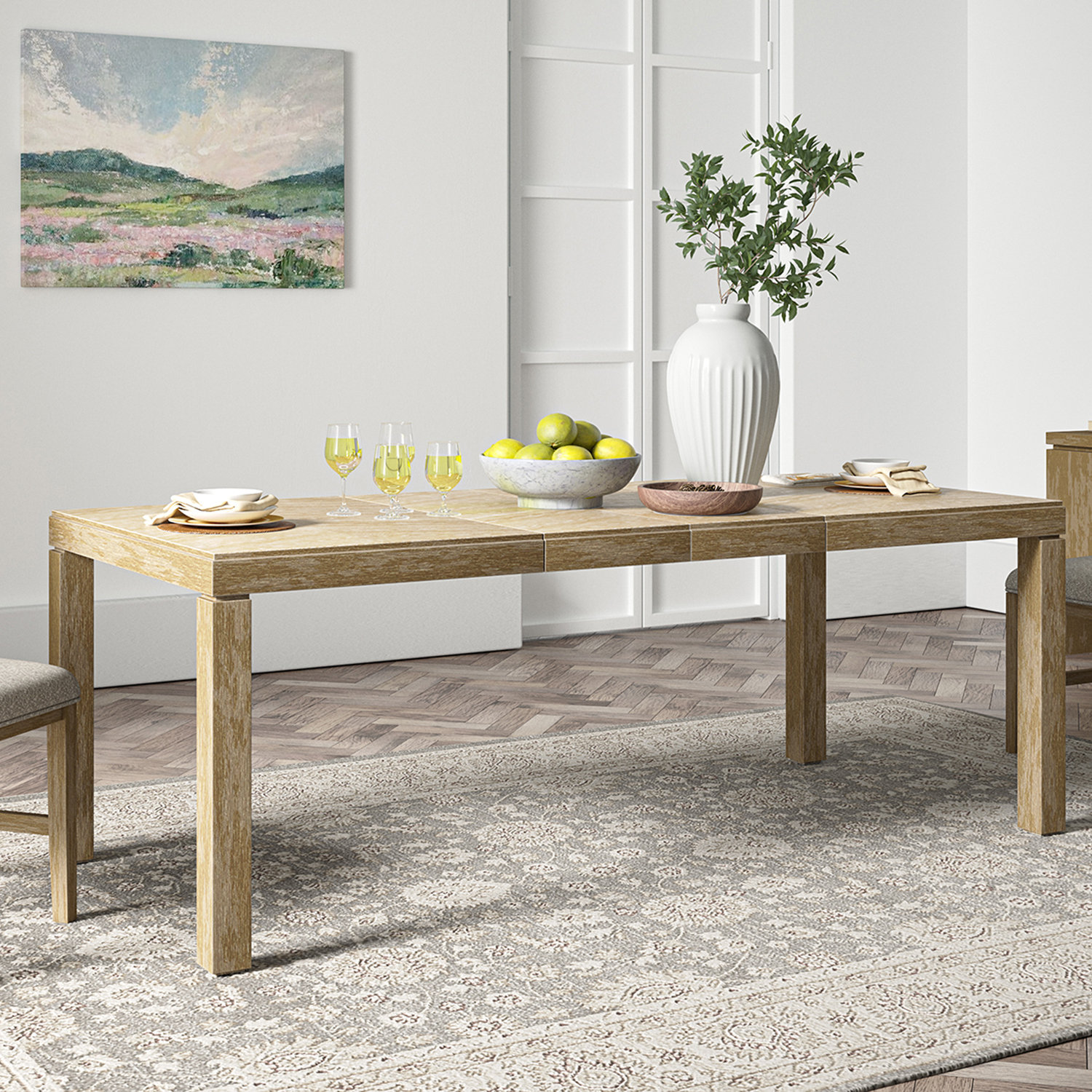 Hokku Designs Mandler Extendable Dining Table with Solid Wood Legs ...