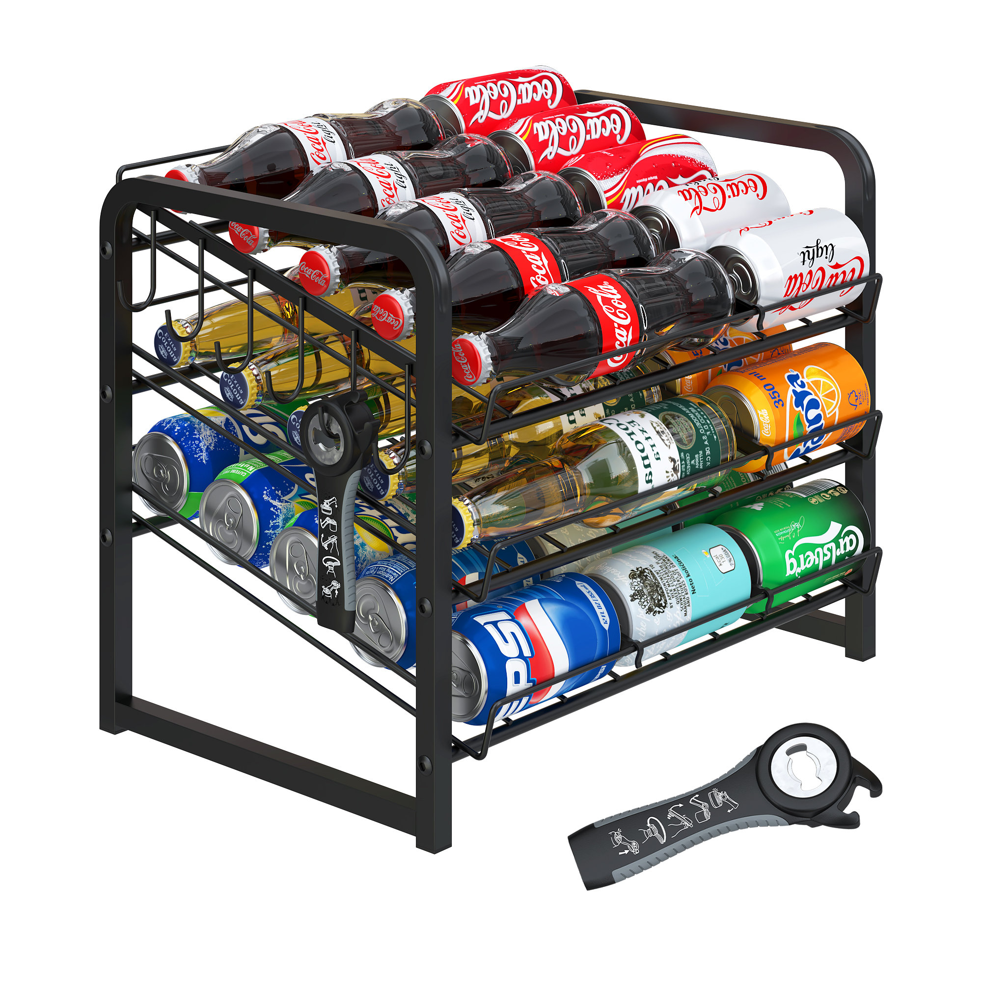 Prep & Savour 3 - Tier Stackable Can Rack Organizer And Stackable ...