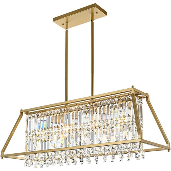 Mercer41 Arjunveer 4 - Light Dimmable Square / Rectangle Chandelier ...