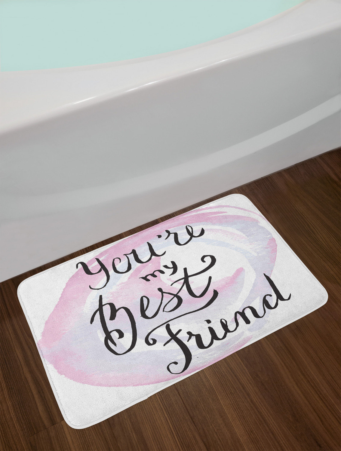 East Urban Home Cursive Texting on Water Bath Rug | Wayfair