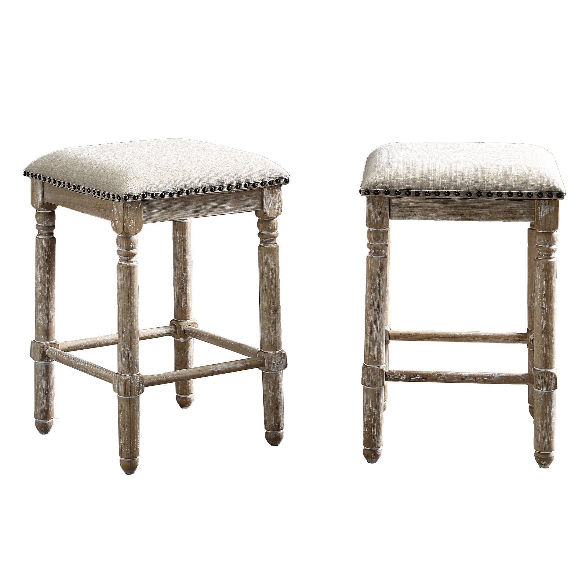 Ophelia & Co. 2 Wood Tan Stools, Counter - Solid Frame Sturdiness Stool ...