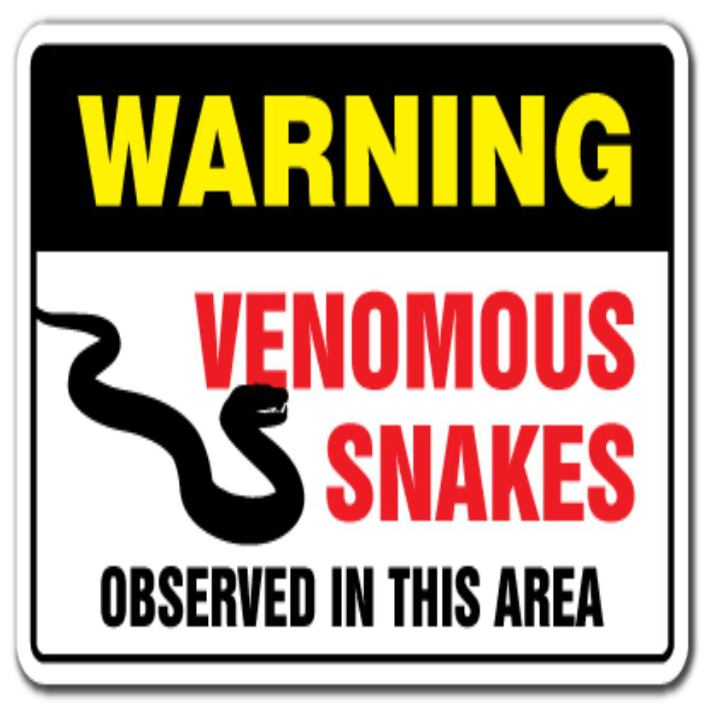 SignMission VENOMOUS SNAKES Warning Sign Reptile Lover Cobra Poisonous ...