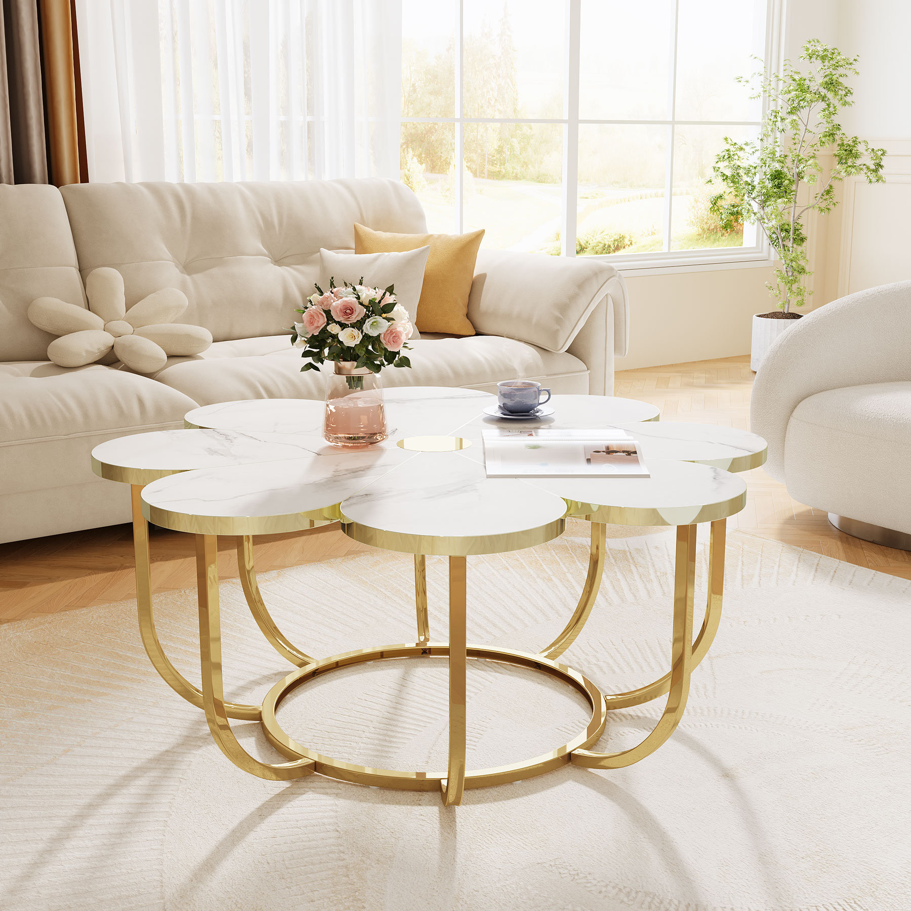 Mercer41 Behrett Flower-Shaped Coffee Table & Reviews - Wayfair Canada