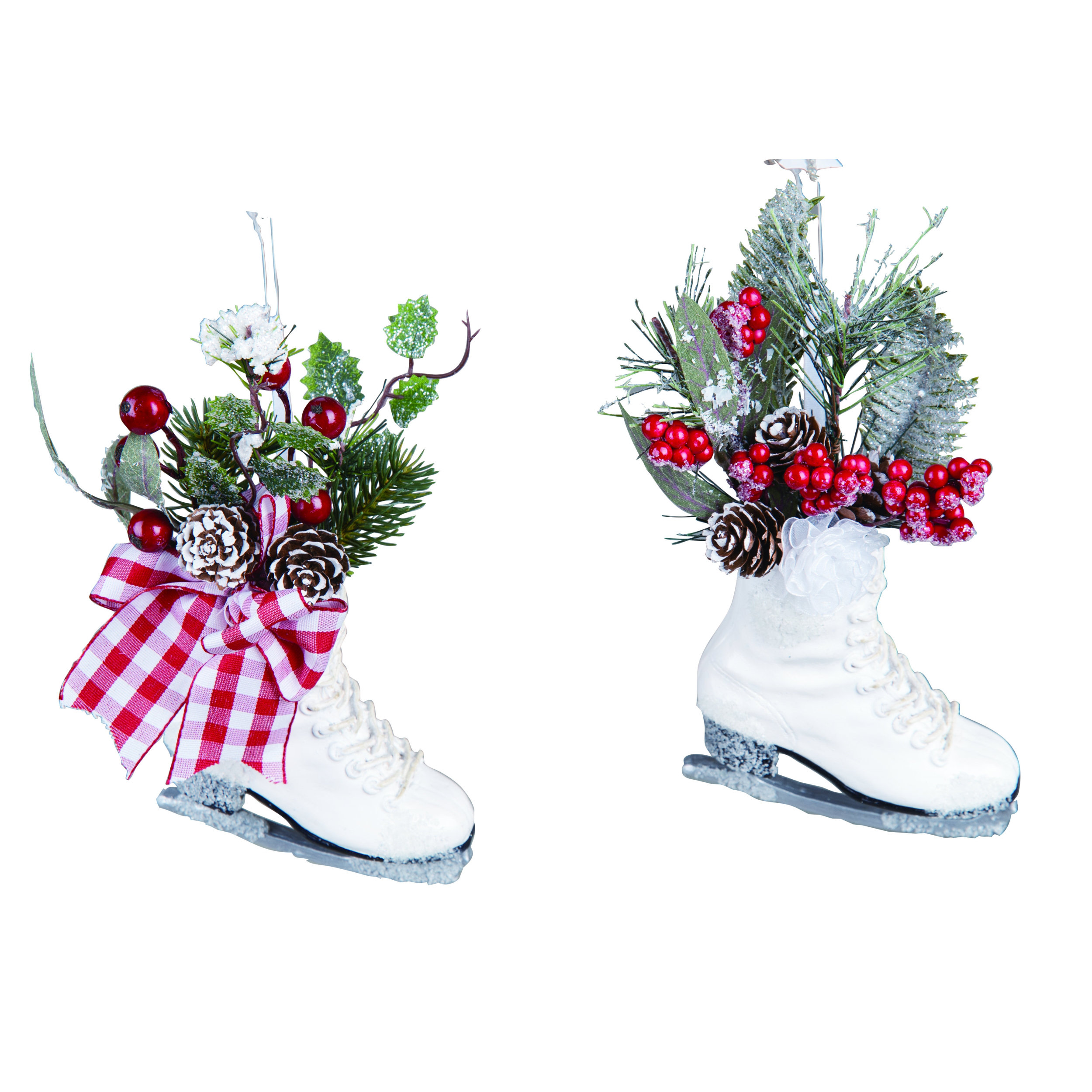 Alcott Hill® Nostalgia Ice Skates Christmas Tree Ornaments White ...