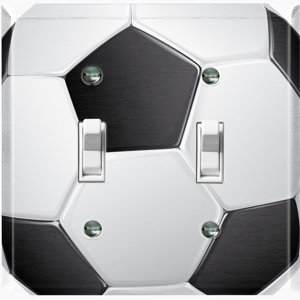 WorldAcc Soccer Ball Kids Room Sports Game 2-Gang Toggle Light Switch ...