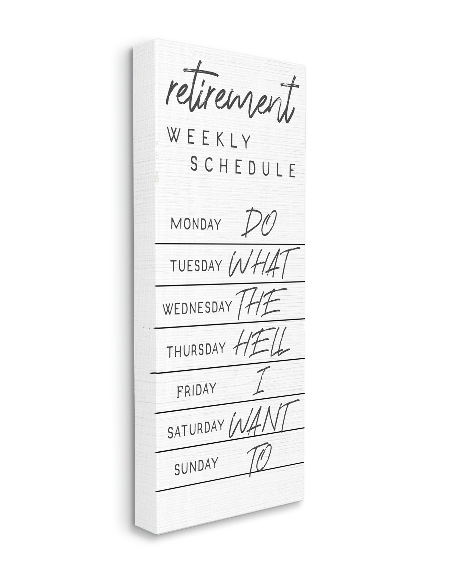 Trinx Daily Retirement Schedule Funny Weekday Humor by Daphne Polselli ...