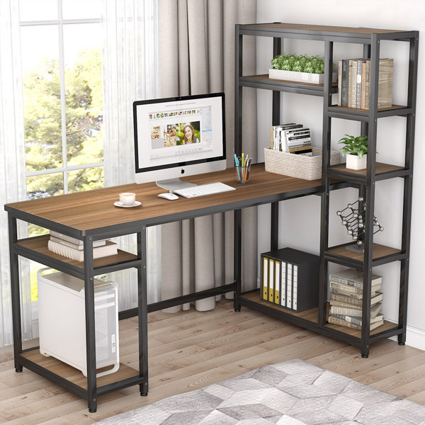 Ebern Designs Headen Reversible Desk with Hutch & Reviews | Wayfair
