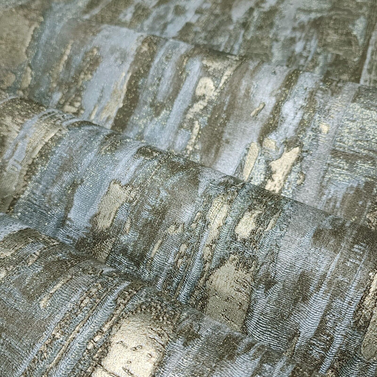 Loon Peak® Fusami Gray Silver Brass Gold Metallic Faux Distressed Metal ...