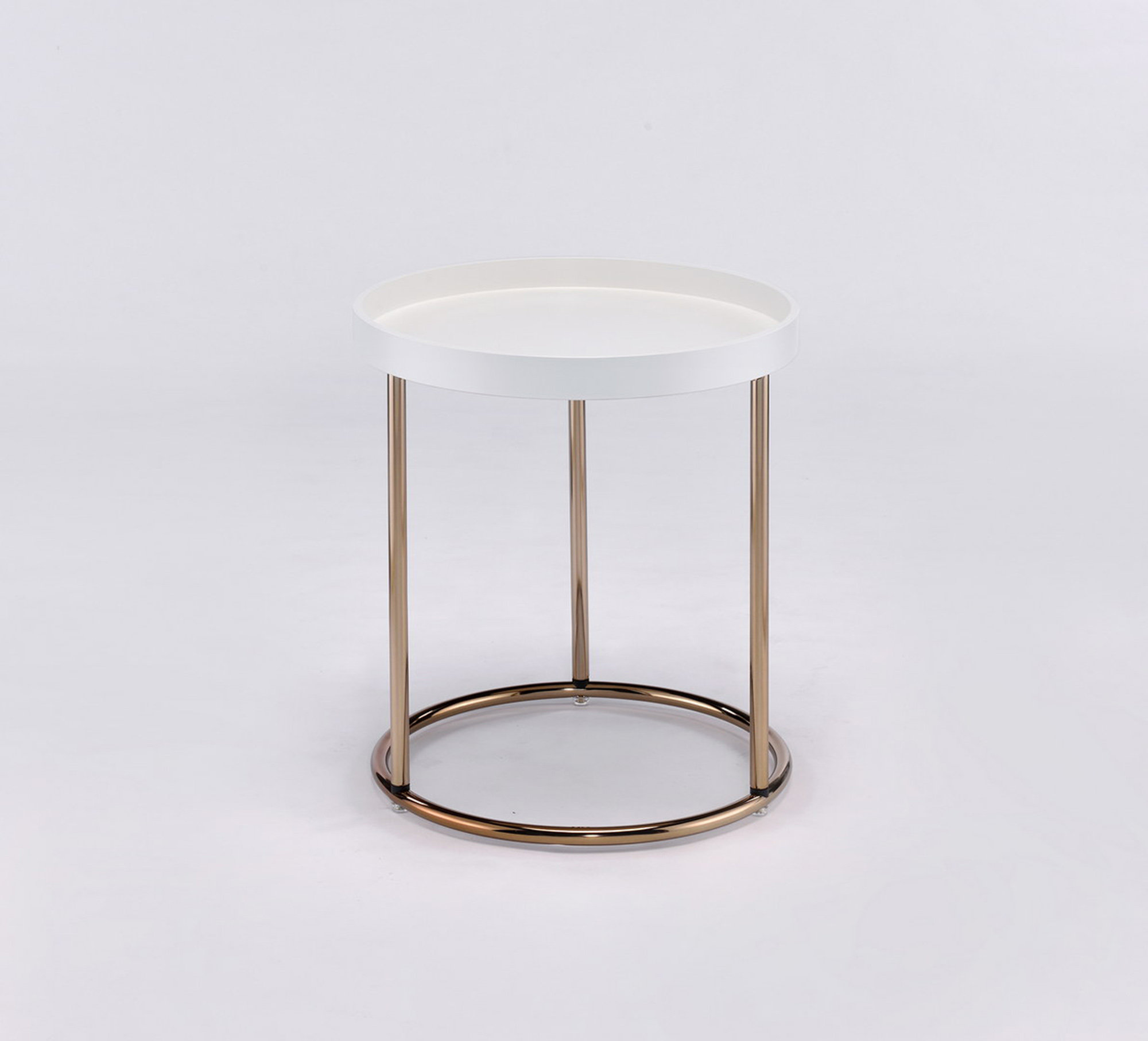 Everly Quinn Edie Lipped Edge Side Table W/ Copper Legs | Wayfair