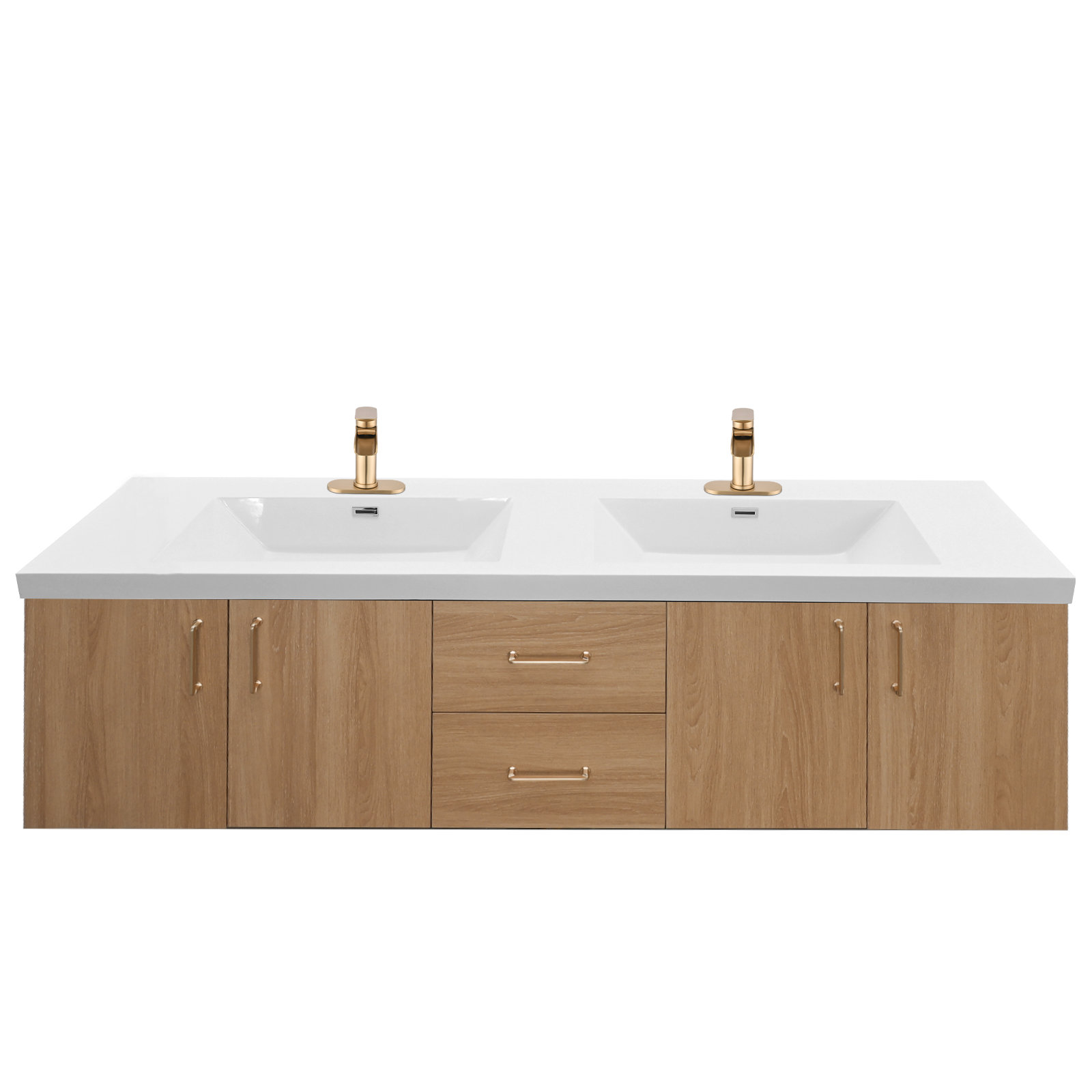 Latitude Run® 72 Inch Floating Wall-Mounted Bahtroom Vanity With Double ...