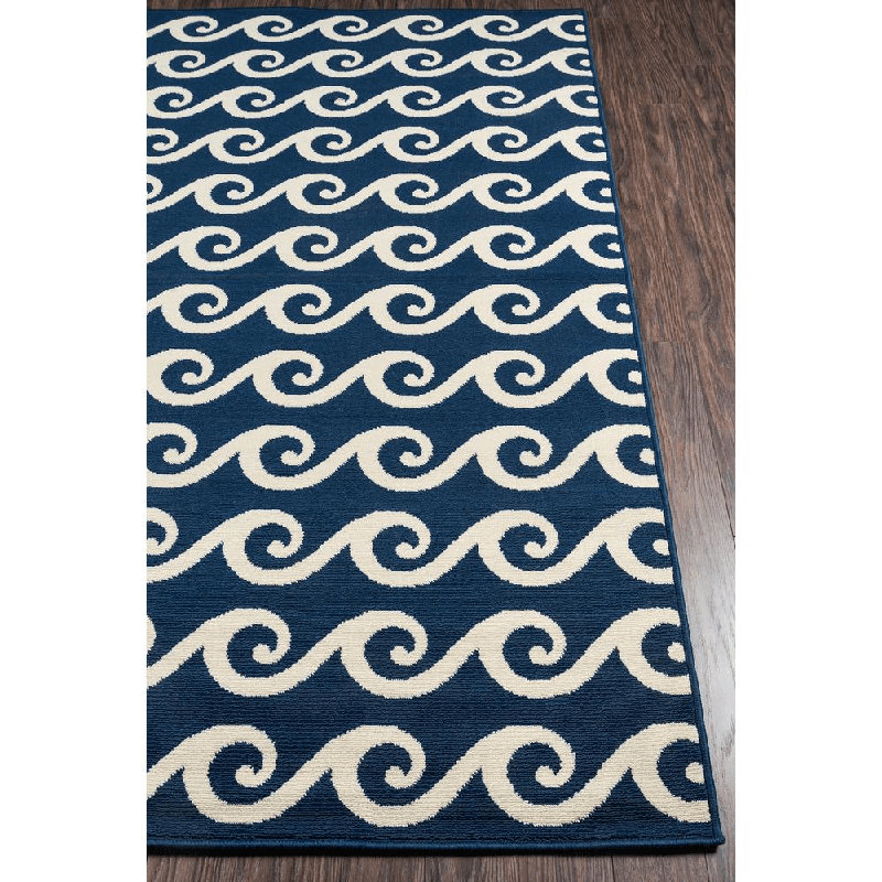 Breakwater Bay Yepez Navy Blue/White Indoor/Outdoor Rug & Reviews | Wayfair