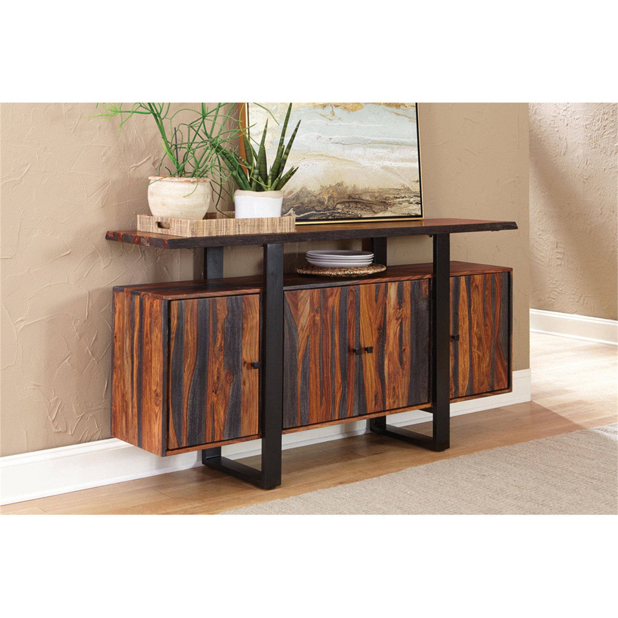 Hokku Designs Kappelman Grey 4-Door Server | Wayfair