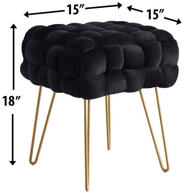 Everly Quinn Fleming Velvet Ottoman & Reviews | Wayfair