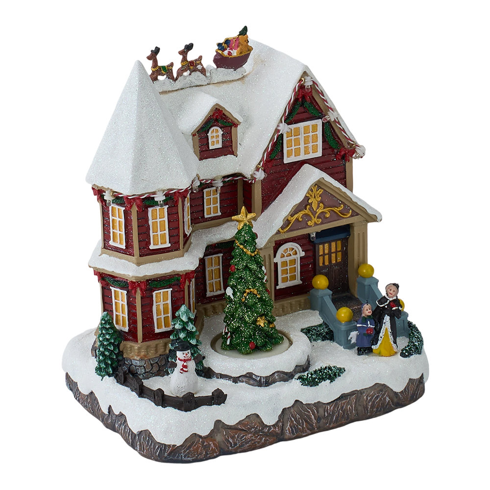 Astoria Grand Christmas Xmas House Music Box Ornaments with Lights ...