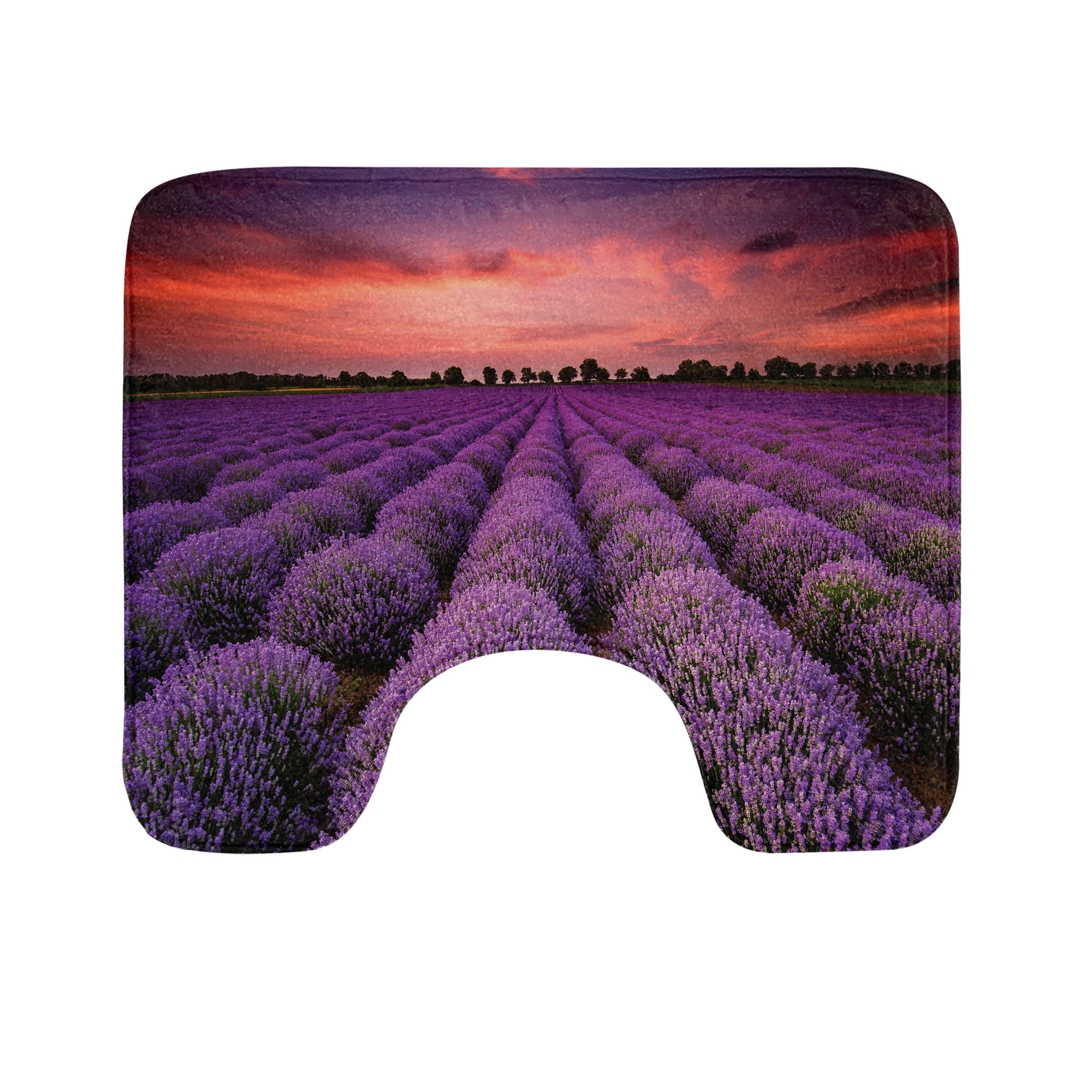 Dakota Fields Dark Purple Toilet Mat U-Shape Bathroom Rug 20" Coral and ...