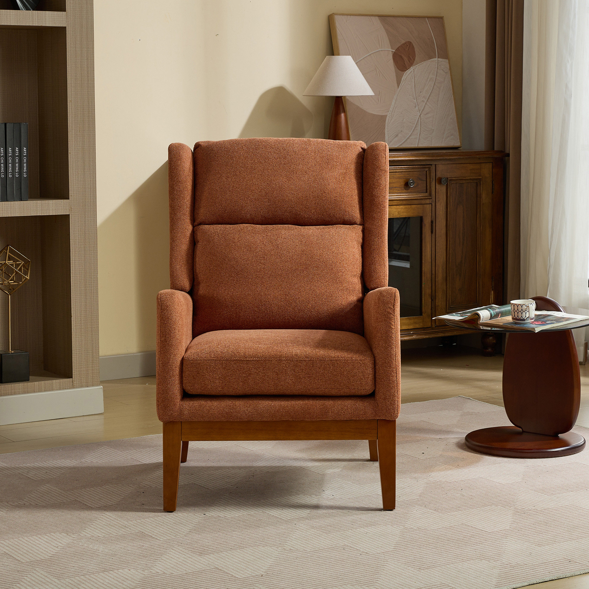 HOME FREE HOMES SP LLC Accent Chair,Polyester Blend High Back Reading ...