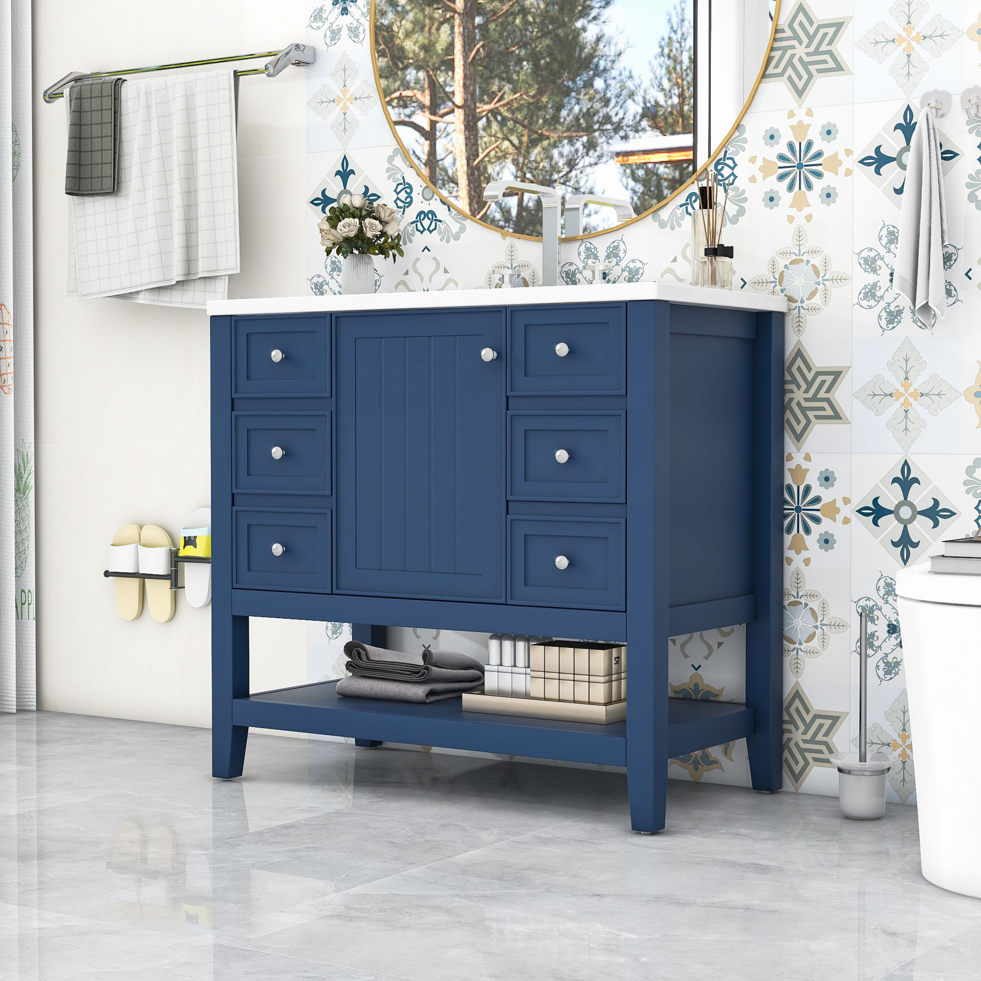 Winston Porter Misbaah 36'' Free Standing Single Bathroom Vanity with ...
