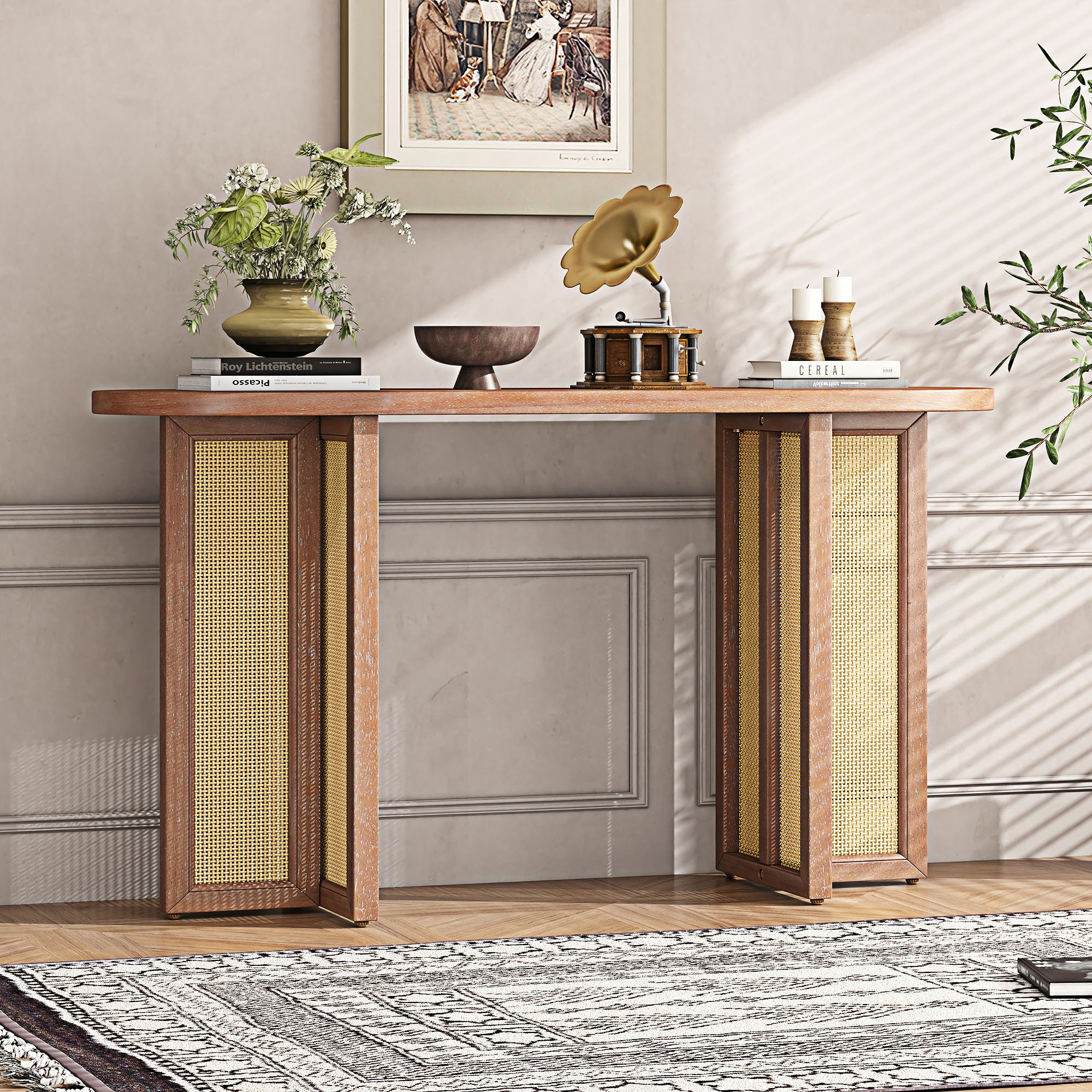 Ophelia & Co. Farmhouse Console Table Entryway Table With Storage ...