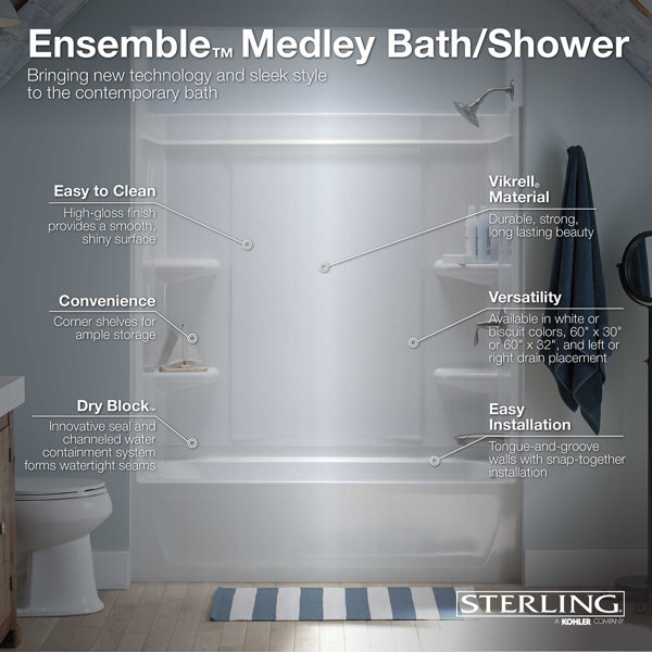 Sterling by Kohler Medley Shower Back Wall | Wayfair