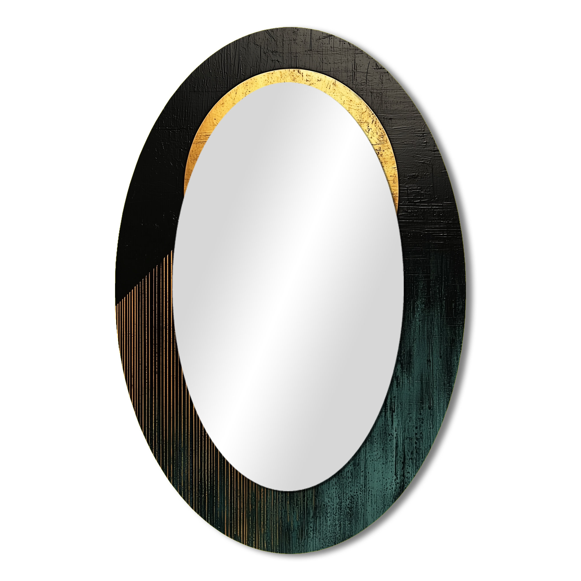 Latitude Run® Geometric Art Decor Essential Forms IV - Gold Modern Oval ...