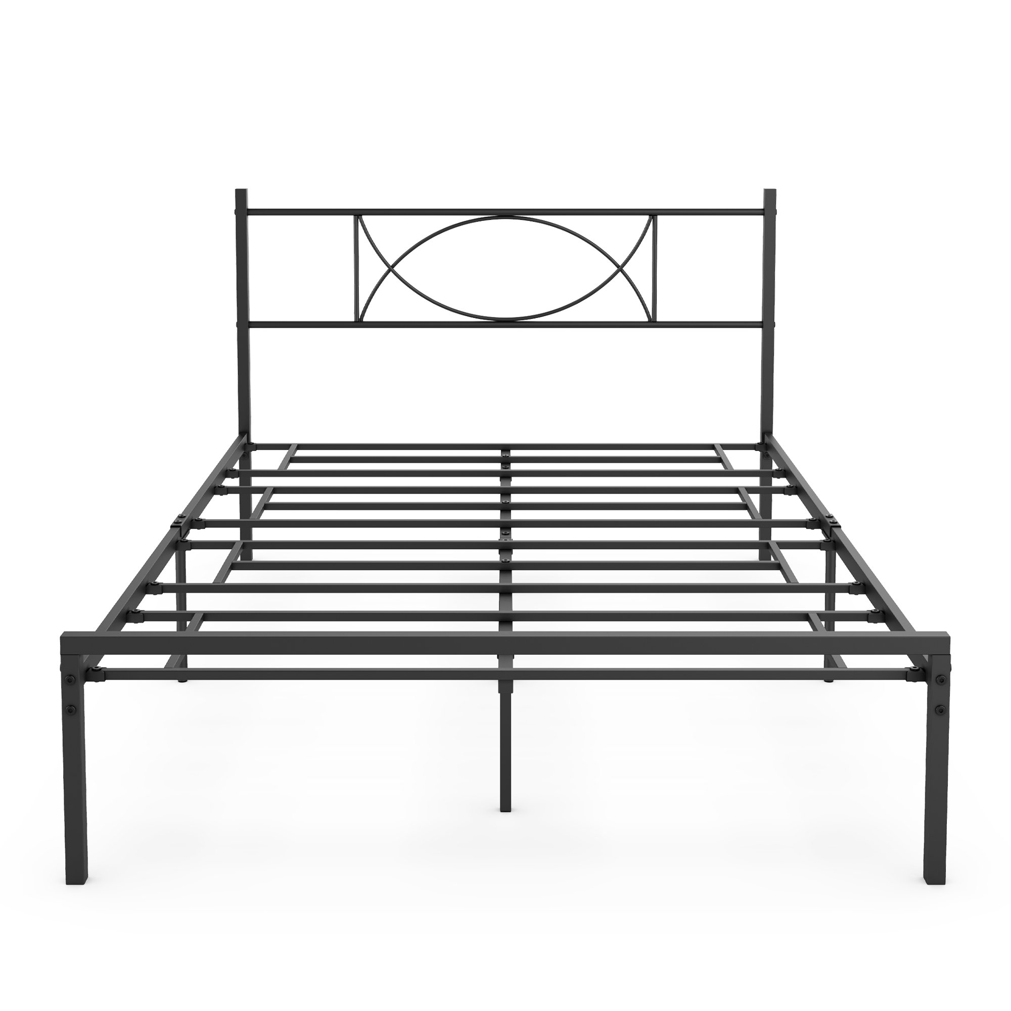 Red Barrel Studio® Modern Metal Platform Bed Frame With Headboard | Wayfair