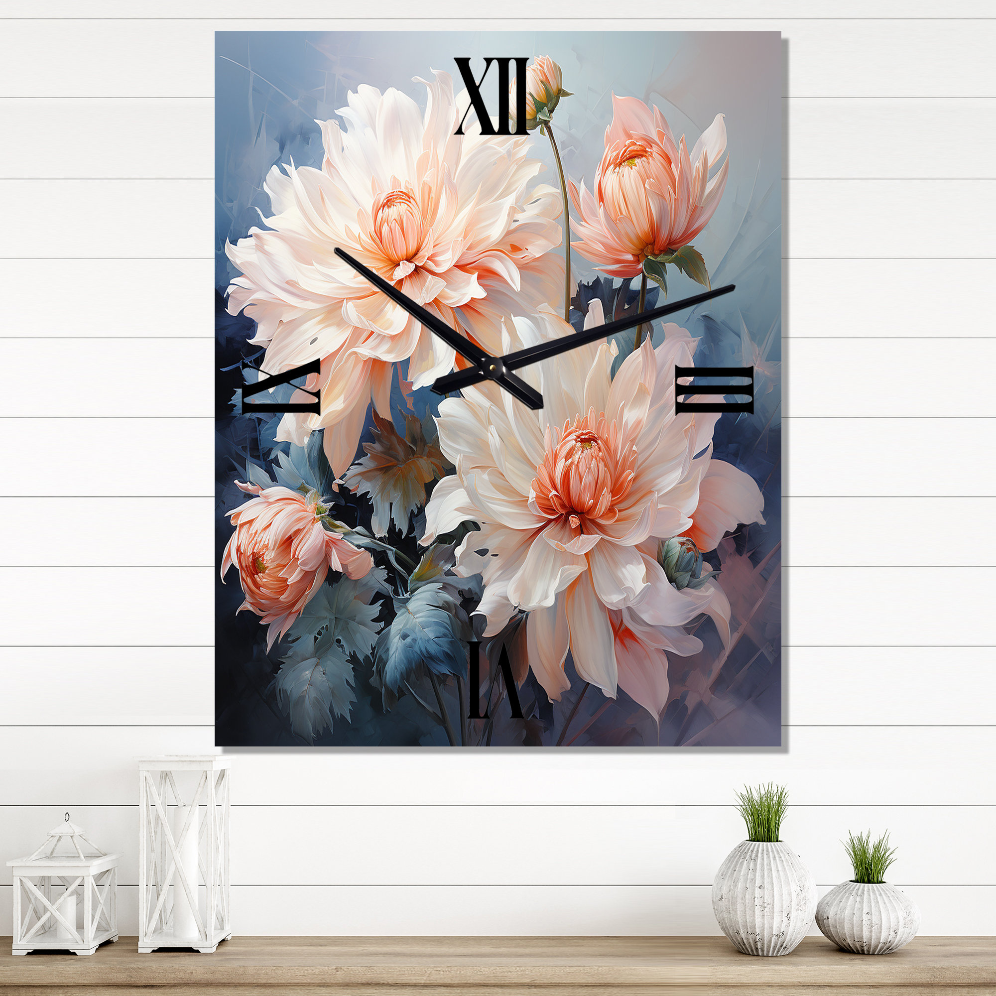 Design Art Peach Chrysanthemums Romantic Impression I - Floral Wall ...