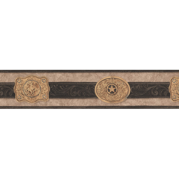 CONCORD WALLCOVERINGS ™ Damask Scroll Gold Emblems 15' L x 5.25" W ...