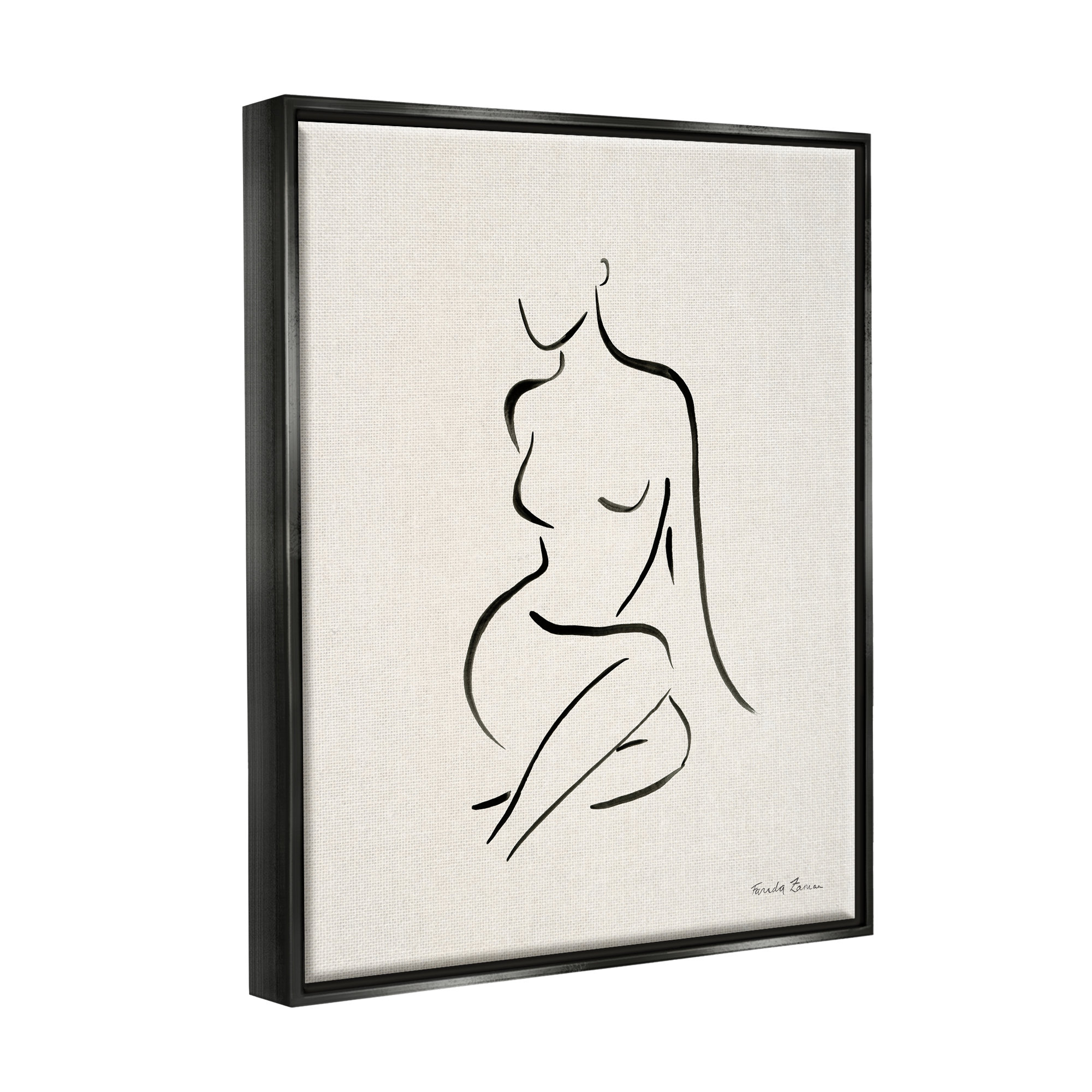 Wrought Studio™ Minimal Nude Outline Framed Floater Canvas Wall Art ...