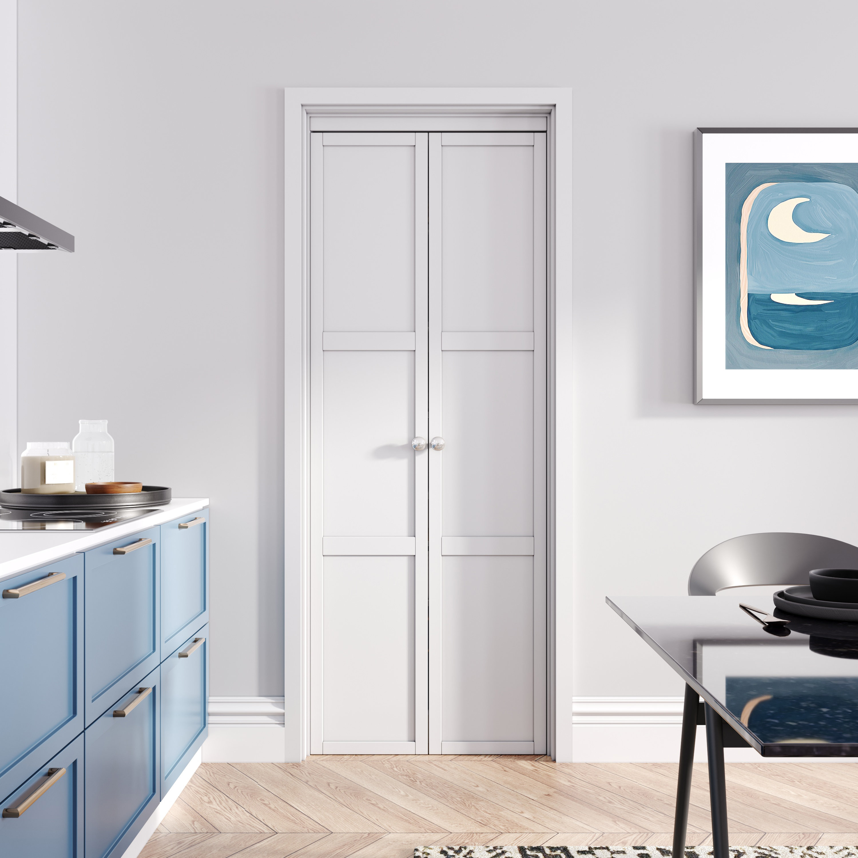 HOZONE 3-Lite Panel Manufactured Prefinished Pivot Doors with Hardware ...